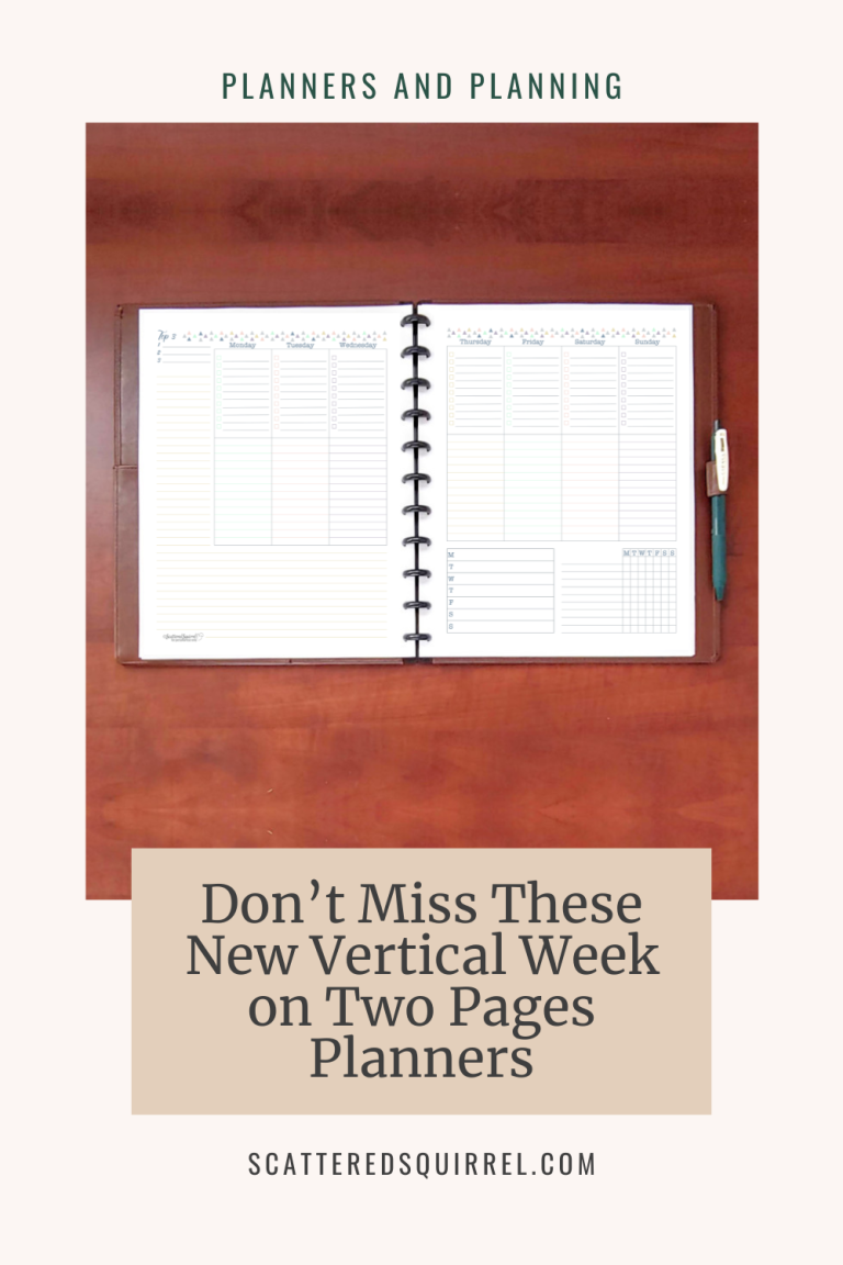 New Vertical Week on Two Pages Planners - Scattered Squirrel