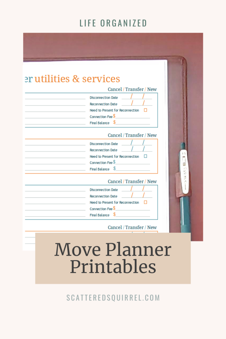 Move Planner Printables to Help Make Your Move Easier